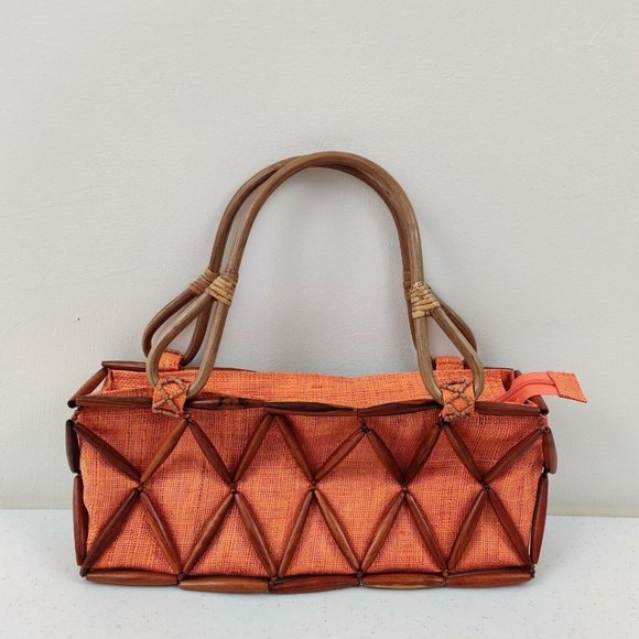 Franchi | Bags | Vintage Fabric Wood Beads Purse Franchi Made In ...